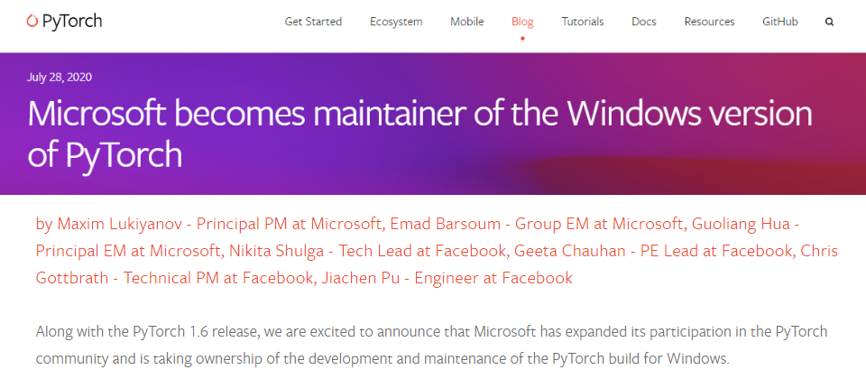 微軟將接手PyTorch for Windows維護 | iThome