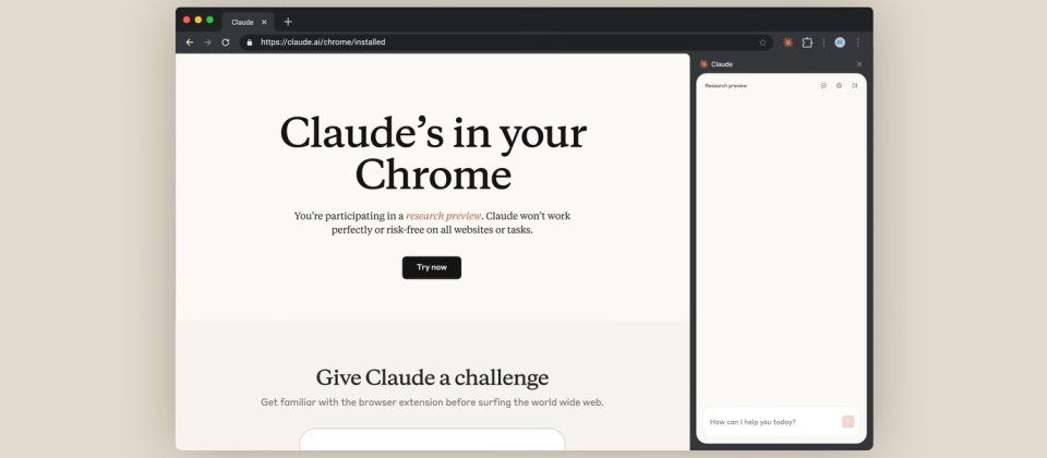 Anthropic開始預覽Claude for Chrome，瀏覽器AI代理人時代來臨 | iThome