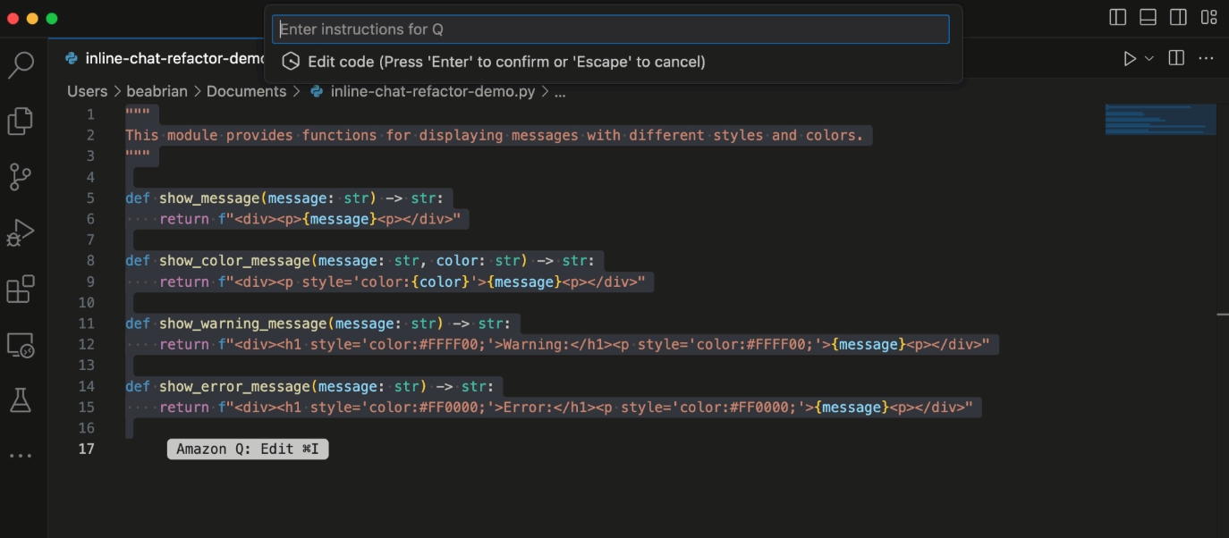 Amazon Q Developer終於也有內嵌聊天功能，在程式碼編輯器就可與AI助理互動 | iThome