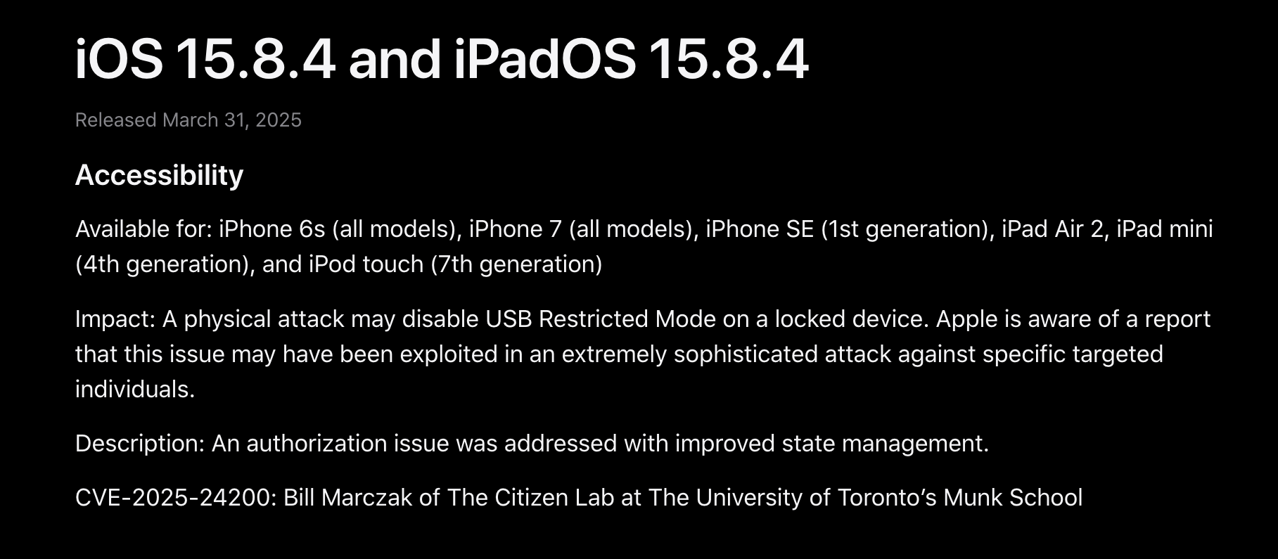 Apple修補舊版iOS、iPadOS、macOS中三個零時差漏洞 | iThome