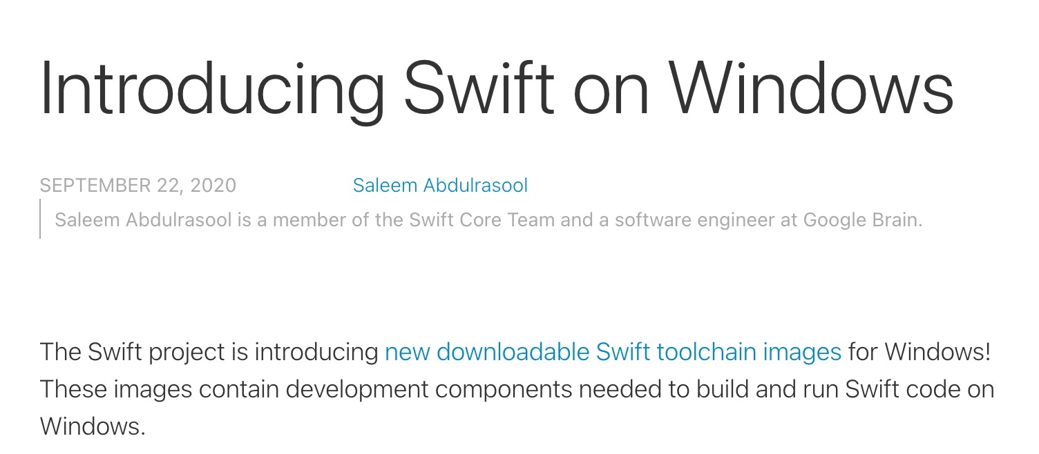 Apple程式語言Swift開始支援Windows | iThome