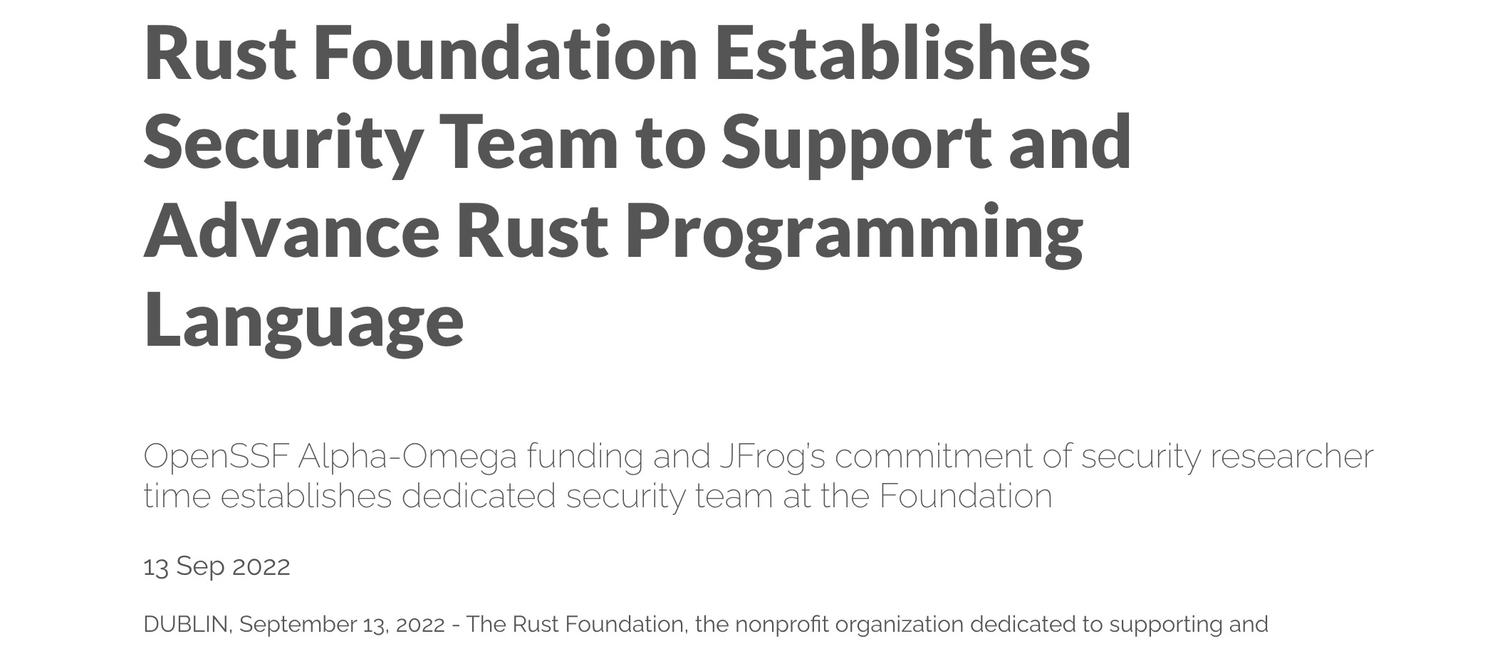 Rust基金會獲OpenSSF和JFrog投資，將建立專門安全團隊 | iThome