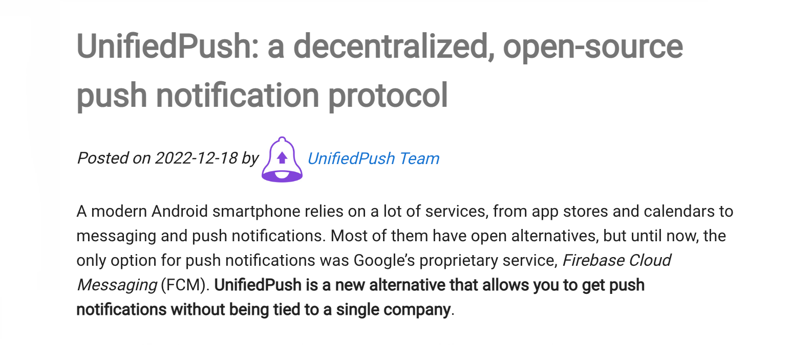 F-Droid釋出推送通知服務FCM開源替代解決方案UnifiedPush | iThome