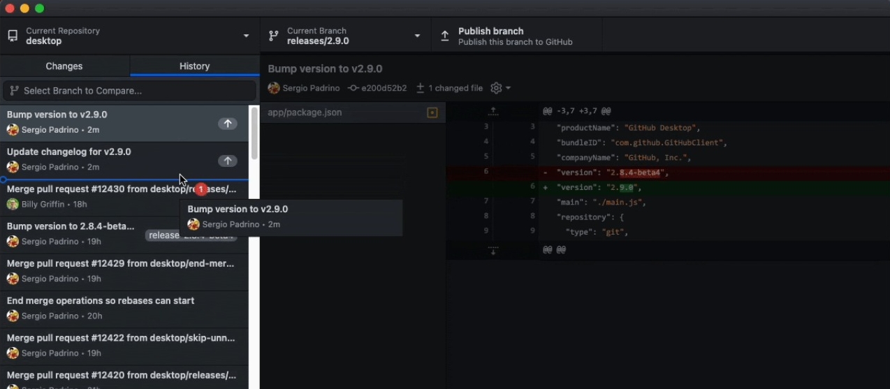 GitHub Desktop 2.9可供開發者壓縮和重新排序歷史提交紀錄 | iThome