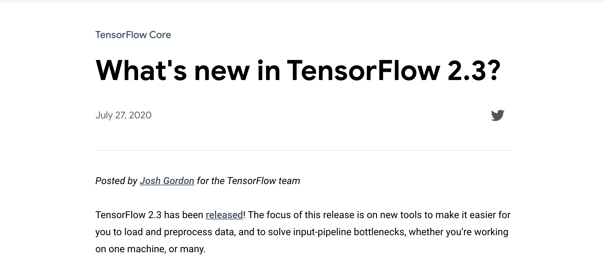 TensorFlow 2.3加入新API解決資料工作管線載入瓶頸 | iThome