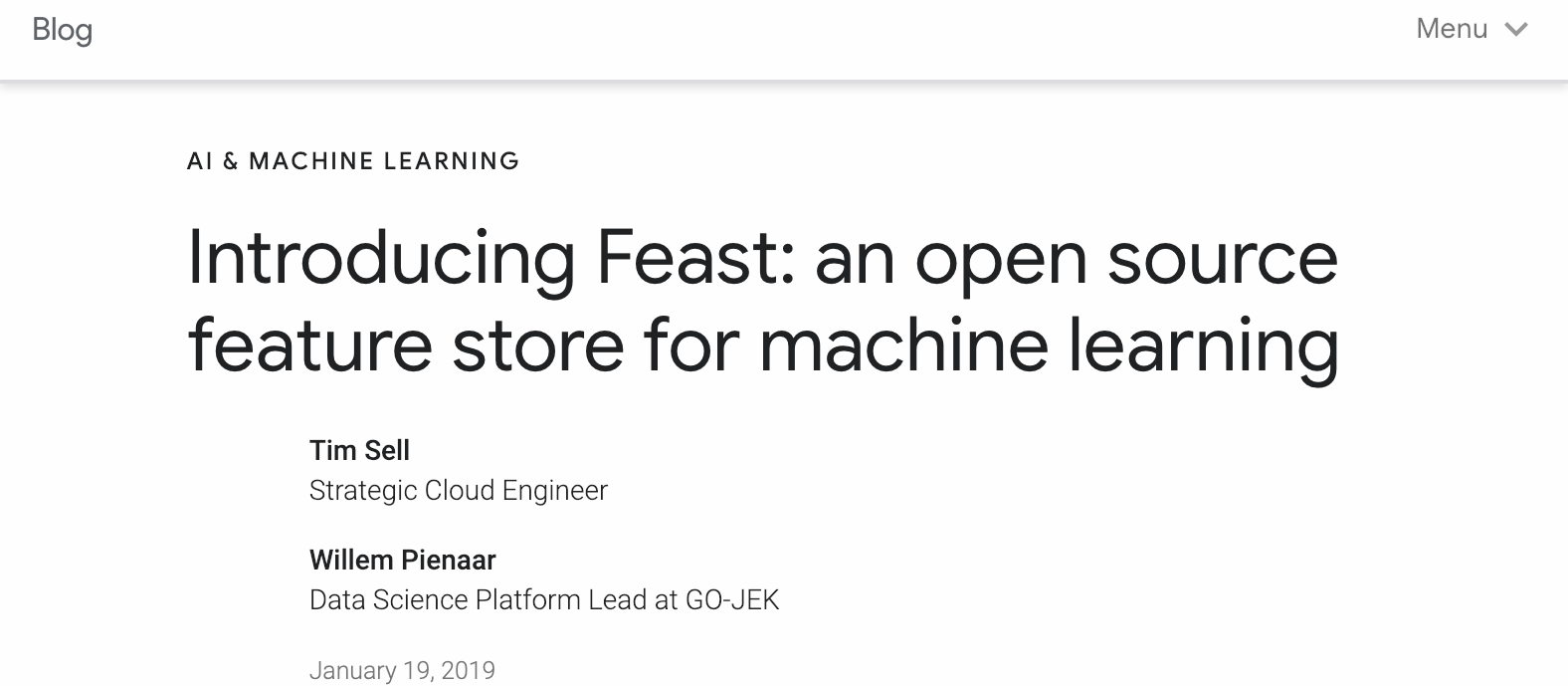 Google釋出開源機器學習特徵商店Feast，讓多個團隊能共享模型特徵 | iThome