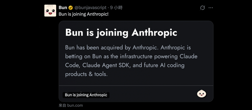 Anthropic收購JavaScript執行環境Bun強化Claude Code底層效能 | iThome
