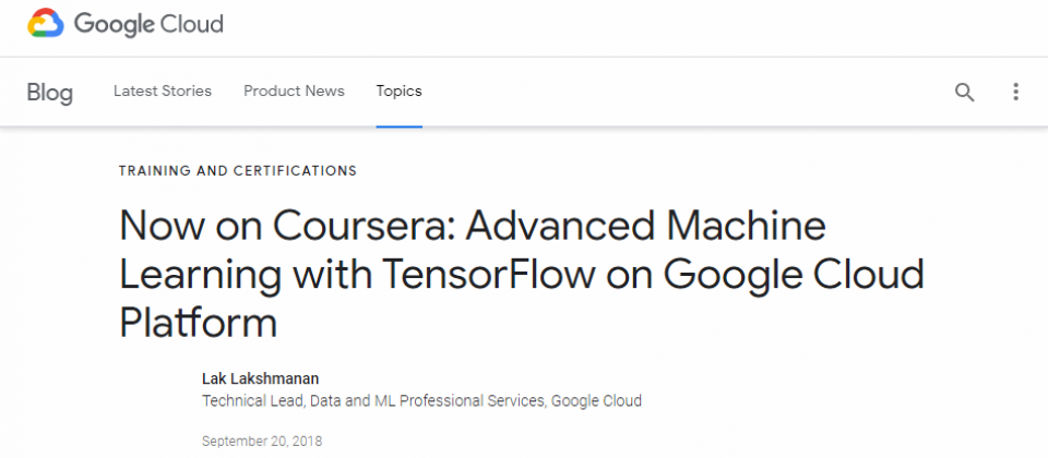 Google在Coursera釋出新課程，在GCP以TensorFlow開發進階機器學習應用 | iThome