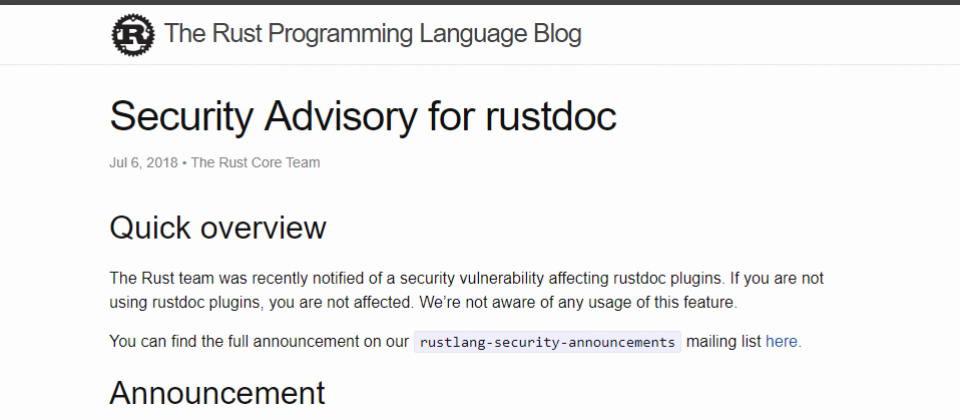 Rust發出首個官方CVE資安通報，漏洞影響雖小但要大家保有資安意識 | iThome